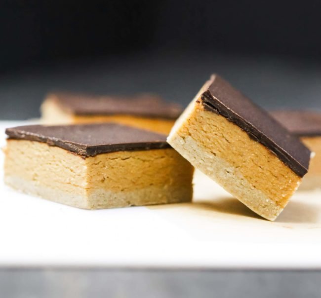 No Bake Healthy Peanut Butter Dark Chocolate Shortbread Bars Recipe ...